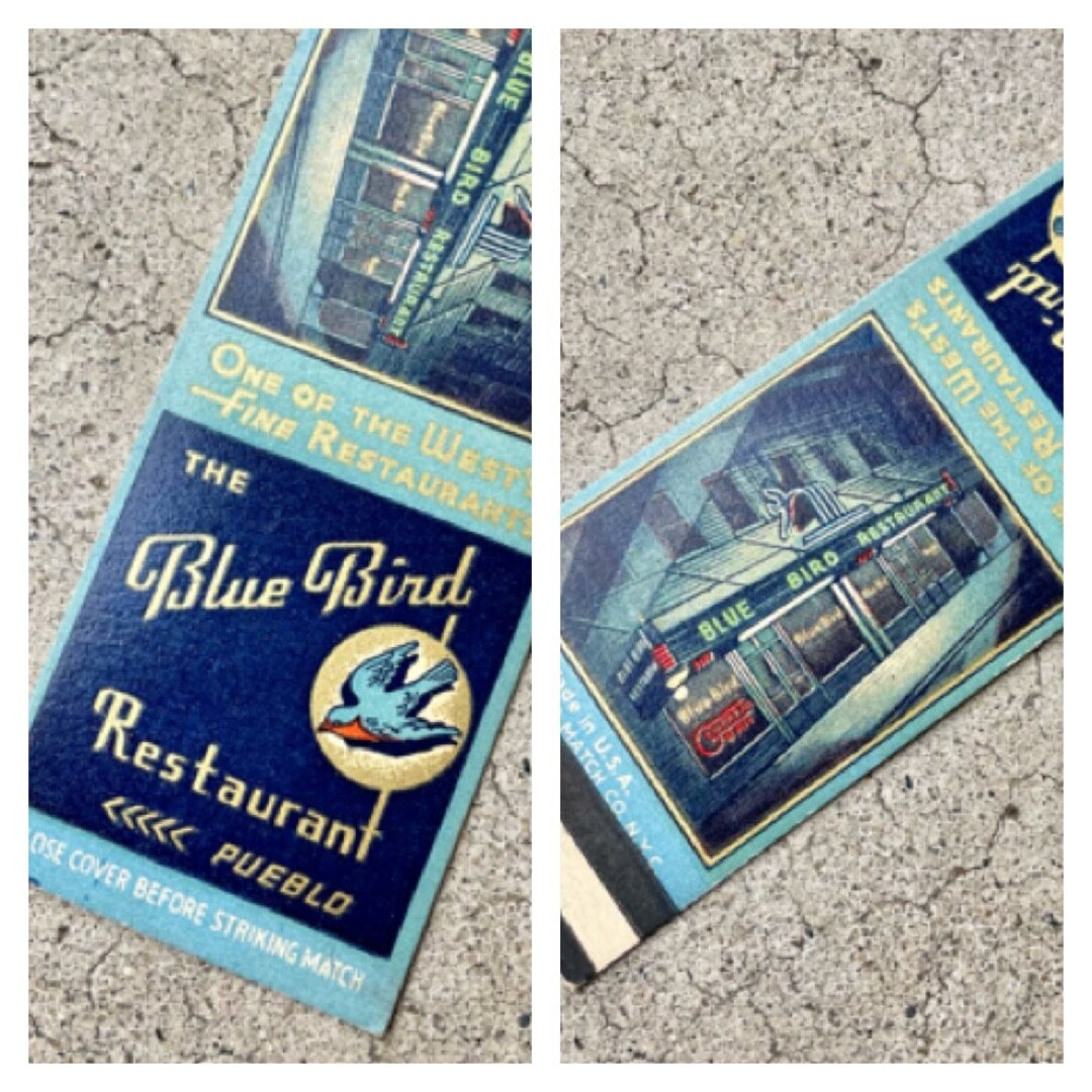Vintage Salesman Sample Blue Bird Restaurant Diner Pueblo Matchbook ...