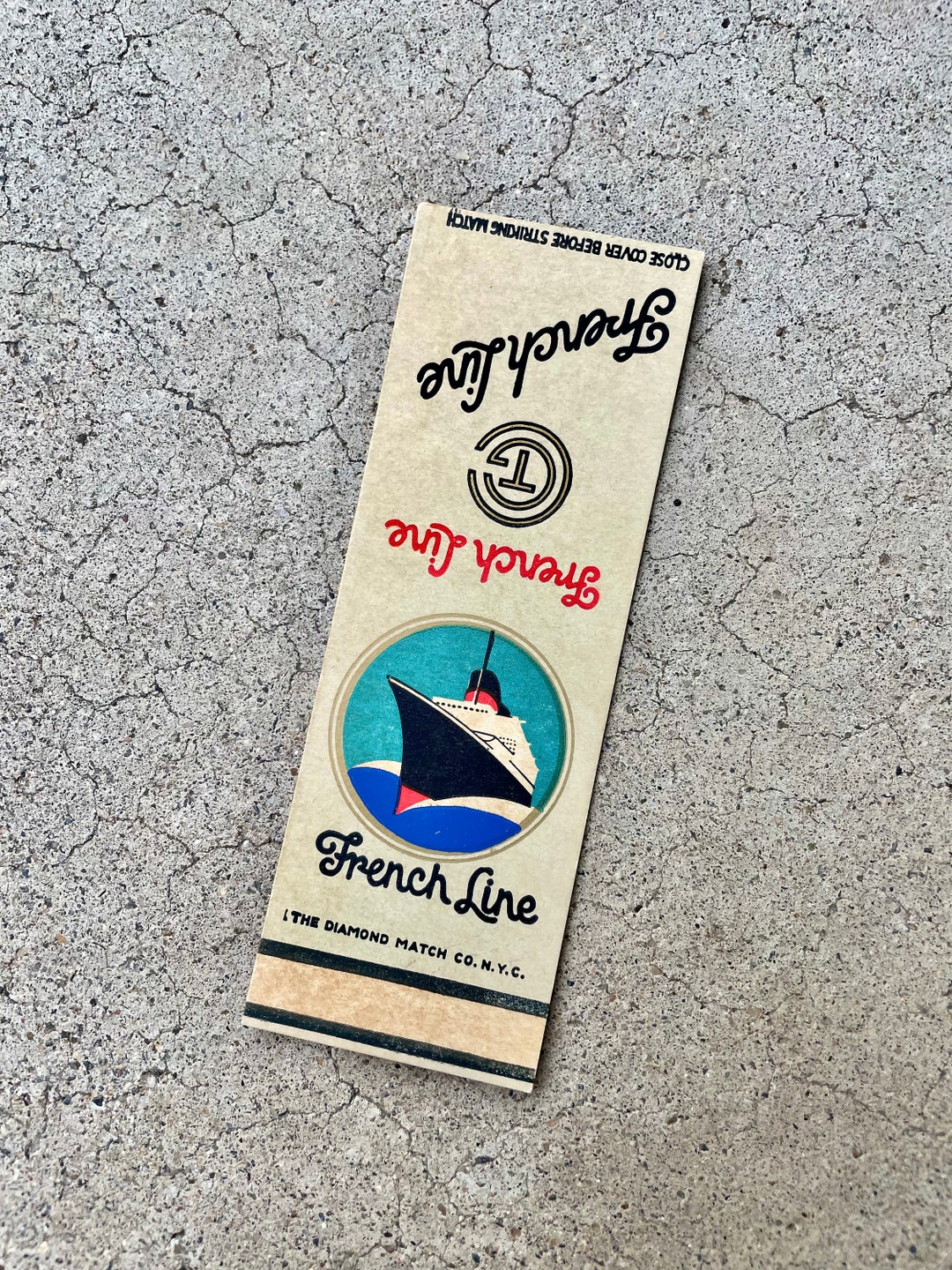 Vintage Salesman Sample French Line Ship Matchbook Cover - Etsy
