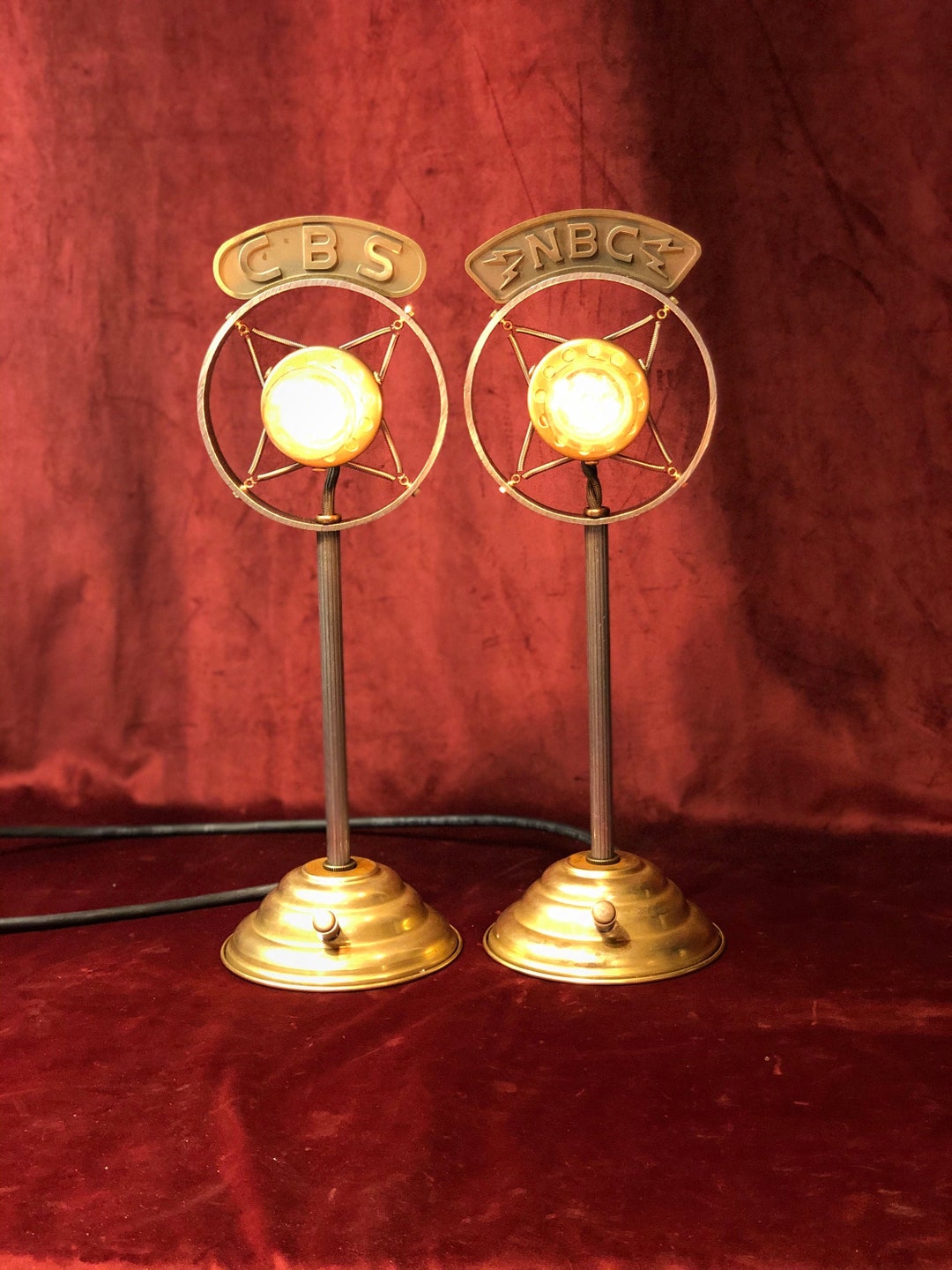 Illuminated Spring Microphone CBS or NBC - Etsy