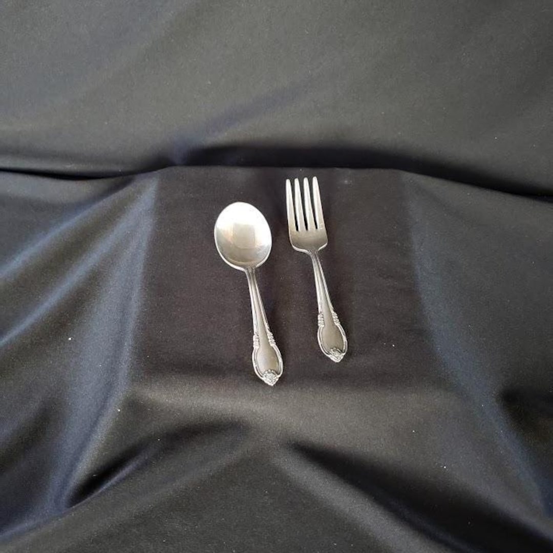 1847 Rogers Bros. Baby Fork and Spoon Set, Remembrance Pattern, 1948 ...