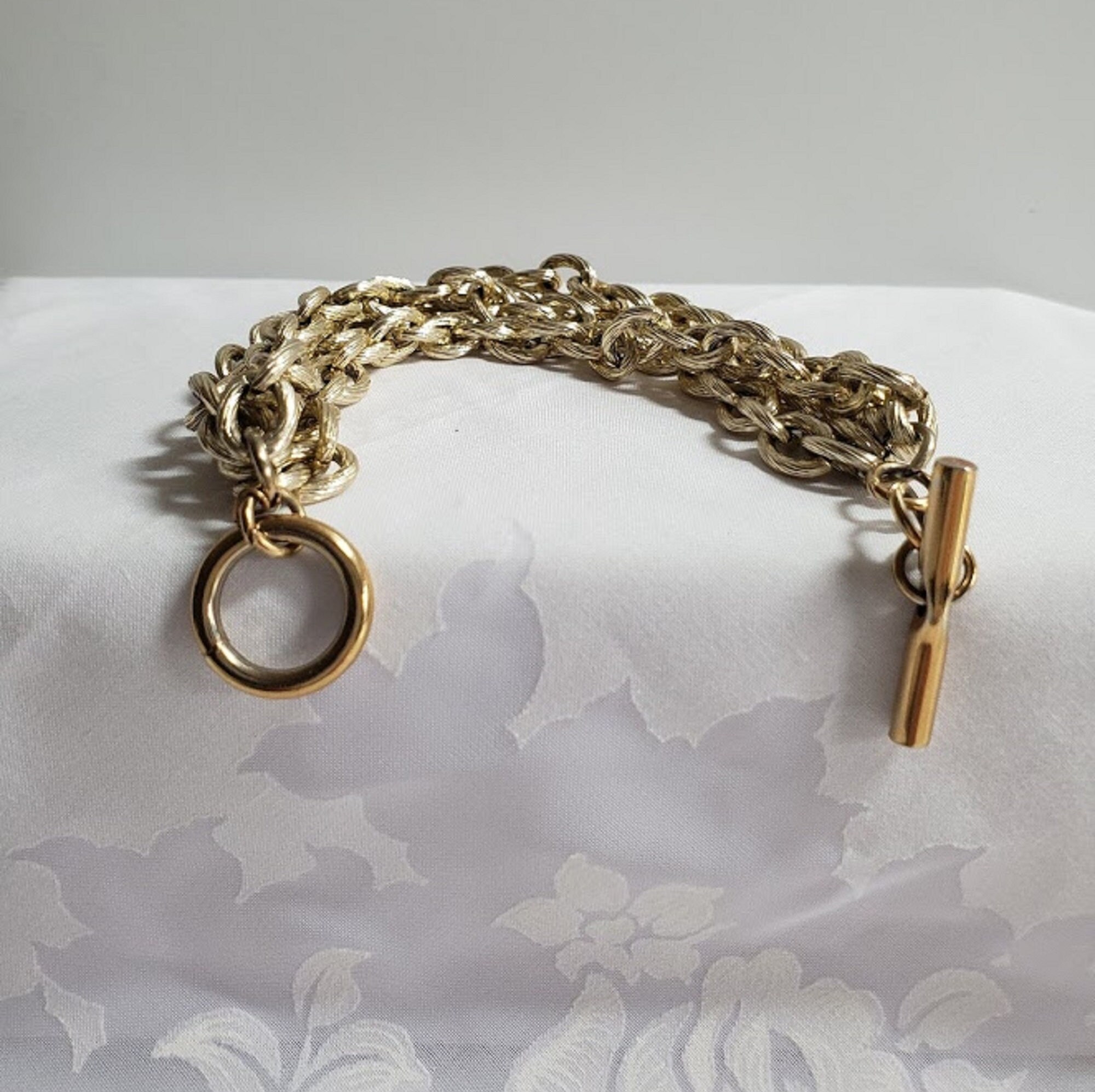 Sarah Coventry Bracelet 4 Strand Chain Link Gold Tone | Etsy