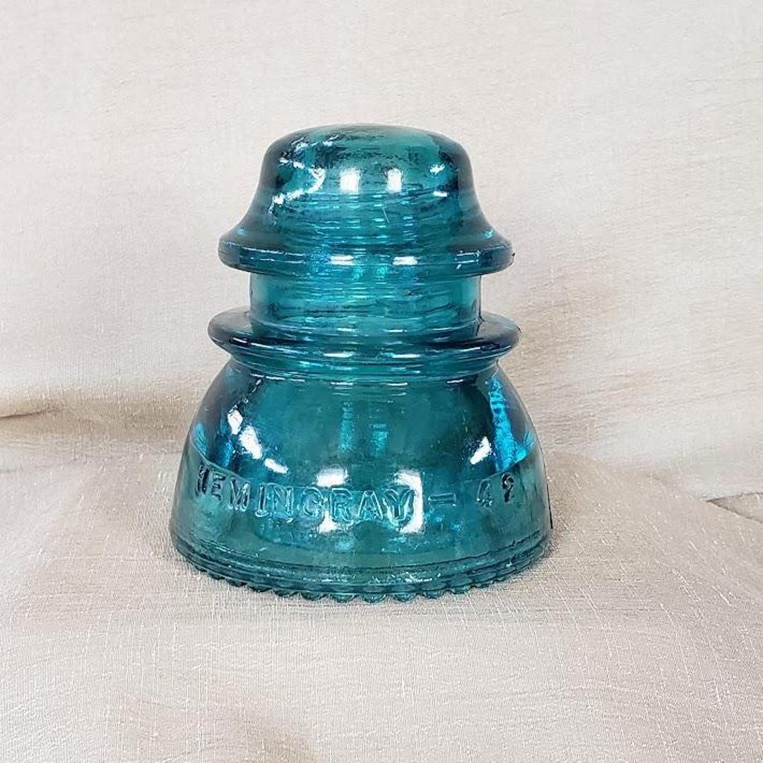Vintage Hemingray Glass Insulator #42 - Blue, Round Drip Points - Etsy
