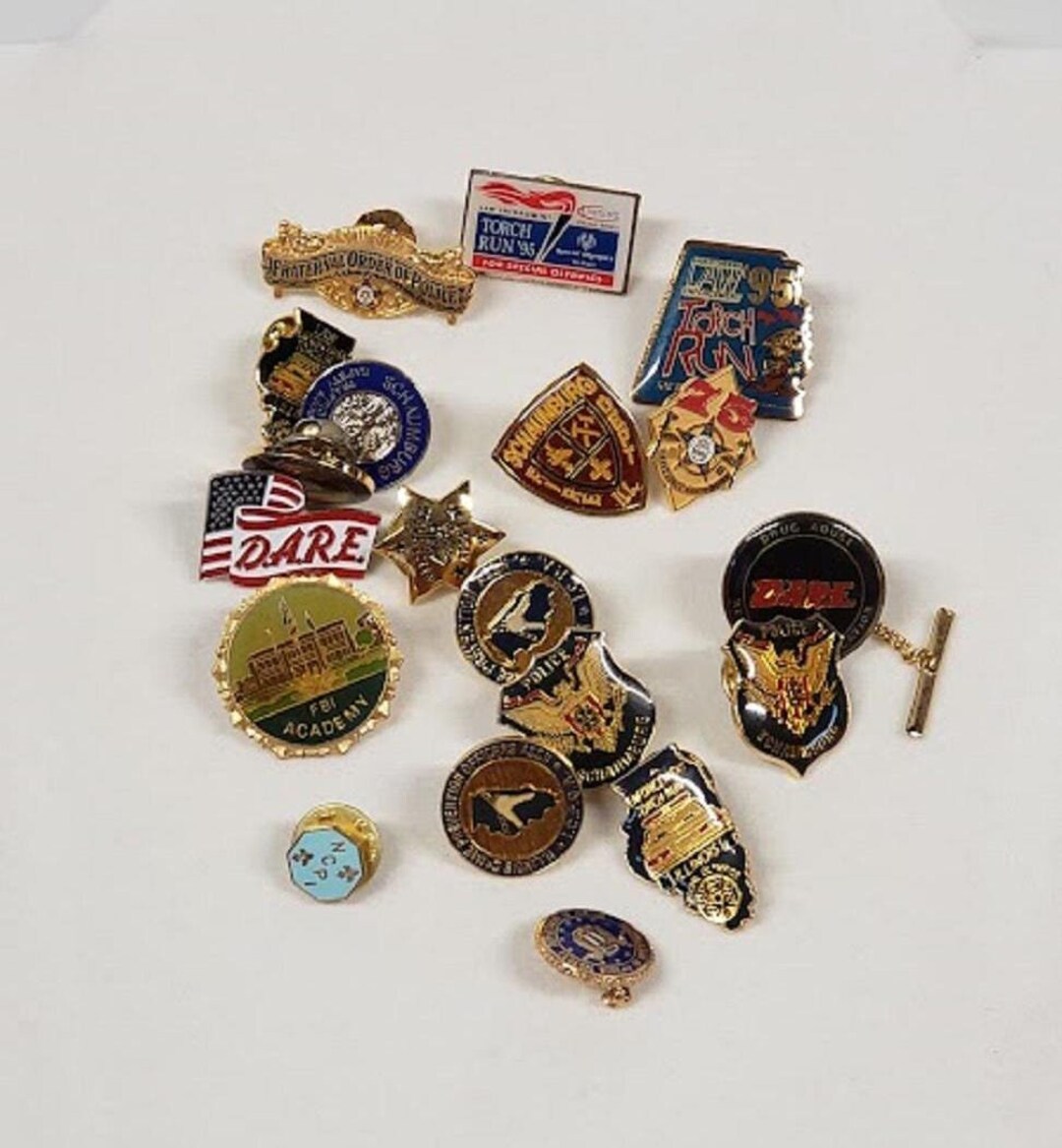 Vintage Crime Prevention Lapel Pins Grouping, Crime Prevention Pin ...