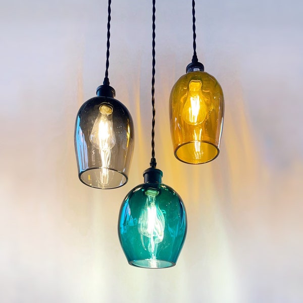 Blown Glass Pendant Light - Etsy