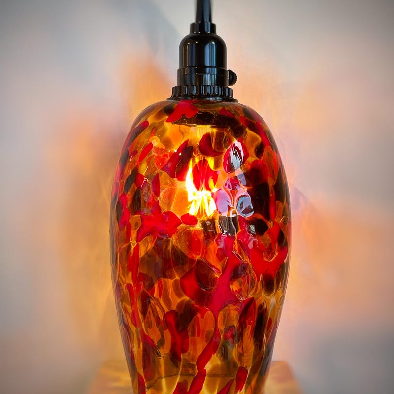 Blown Glass Pendant Light - Etsy