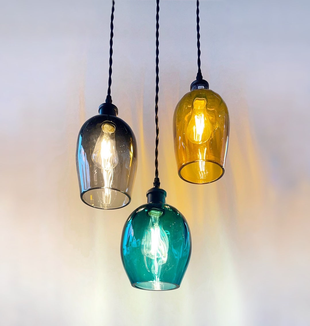 Blown Glass Pendant Lights. Hand Blown. Kitchen Island Lighting. Dining ...