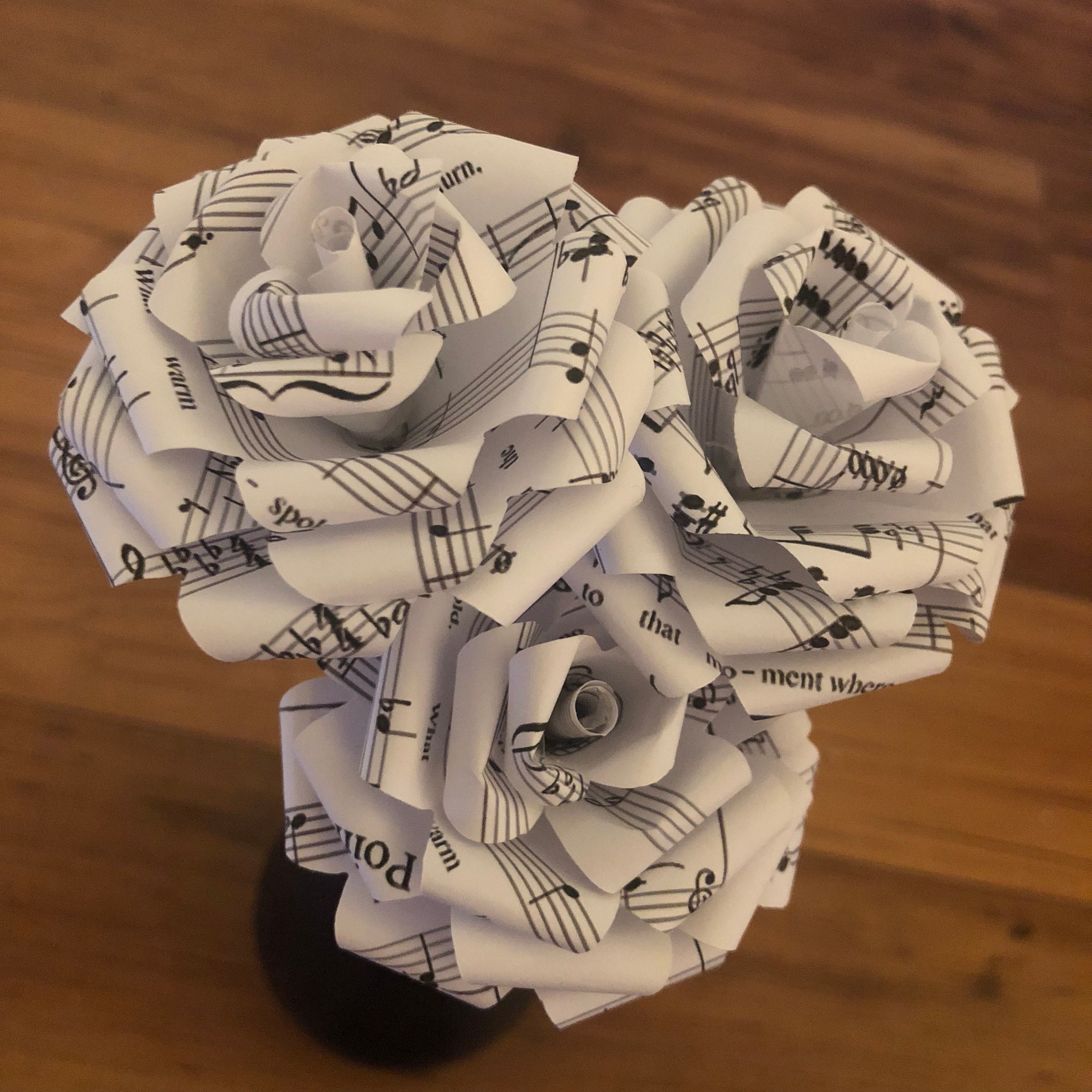 Sheet Music Roses Musical Paper Flowers Wedding - Etsy