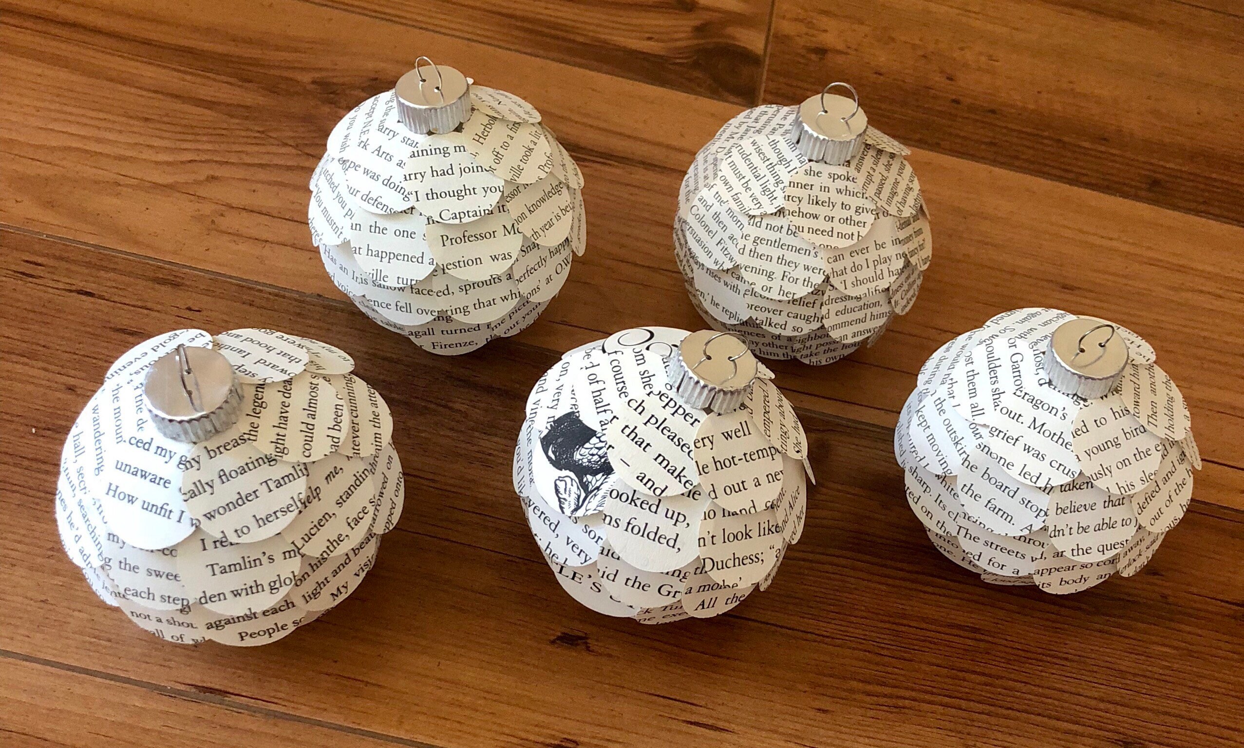 Book Christmas Ornaments Literary Ornaments Book Page - Etsy