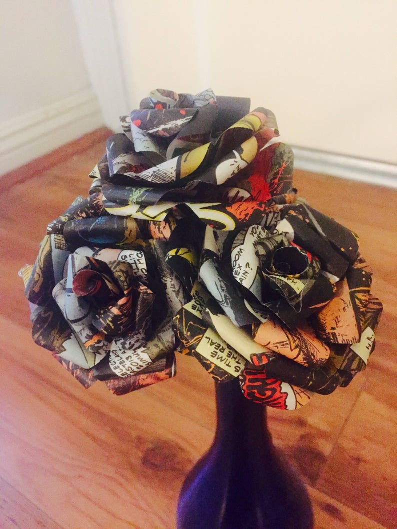 Comic Book Flower Bouquet - Marvel DC Superhero Roses - Nerd Roses ...