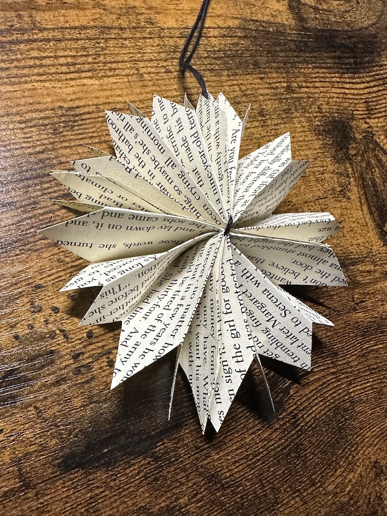 Book Christmas Ornaments - Literary Ornaments - Book Page Recycled ...