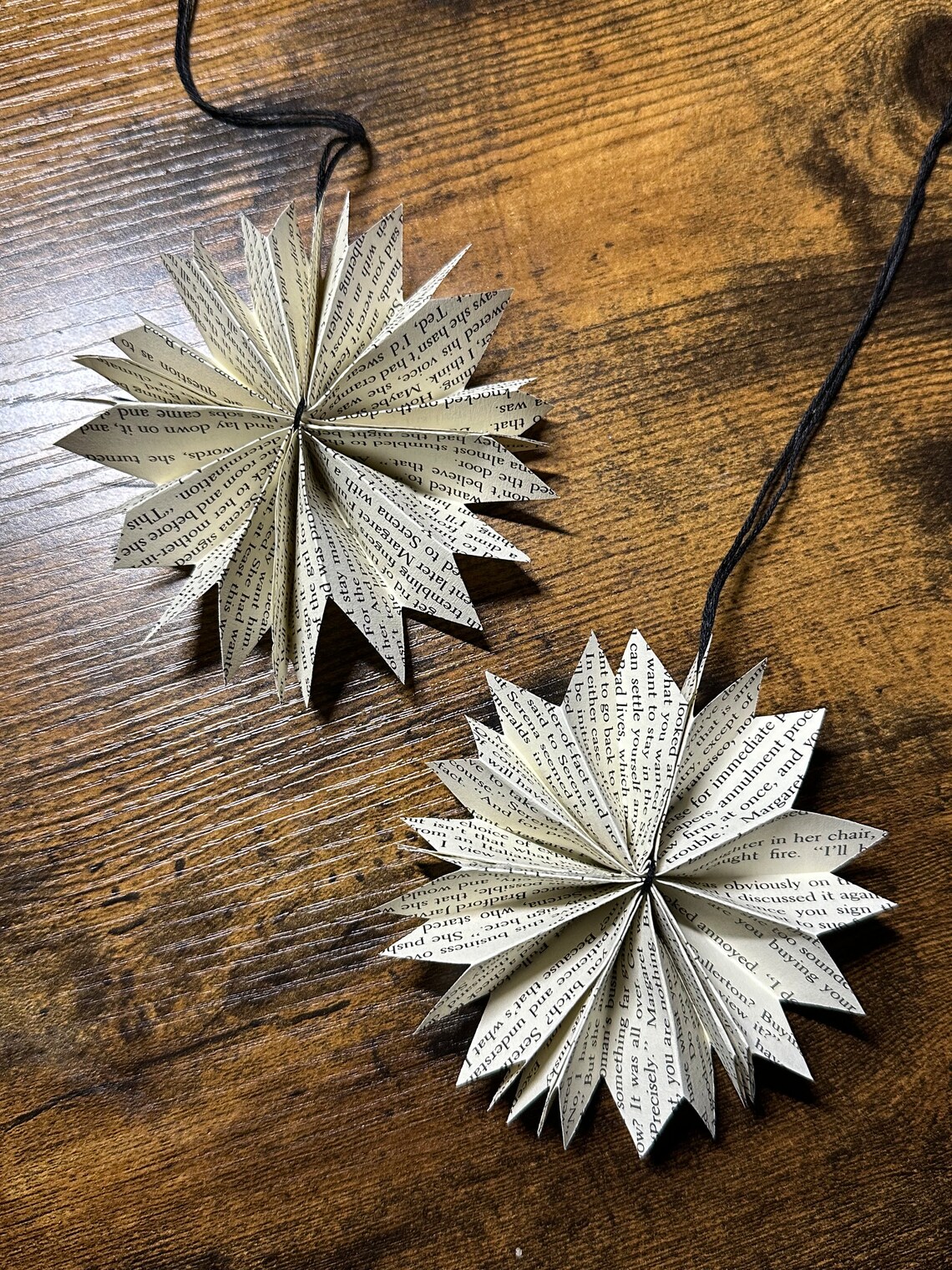 Book Christmas Ornaments - Literary Ornaments - Book Page Recycled ...