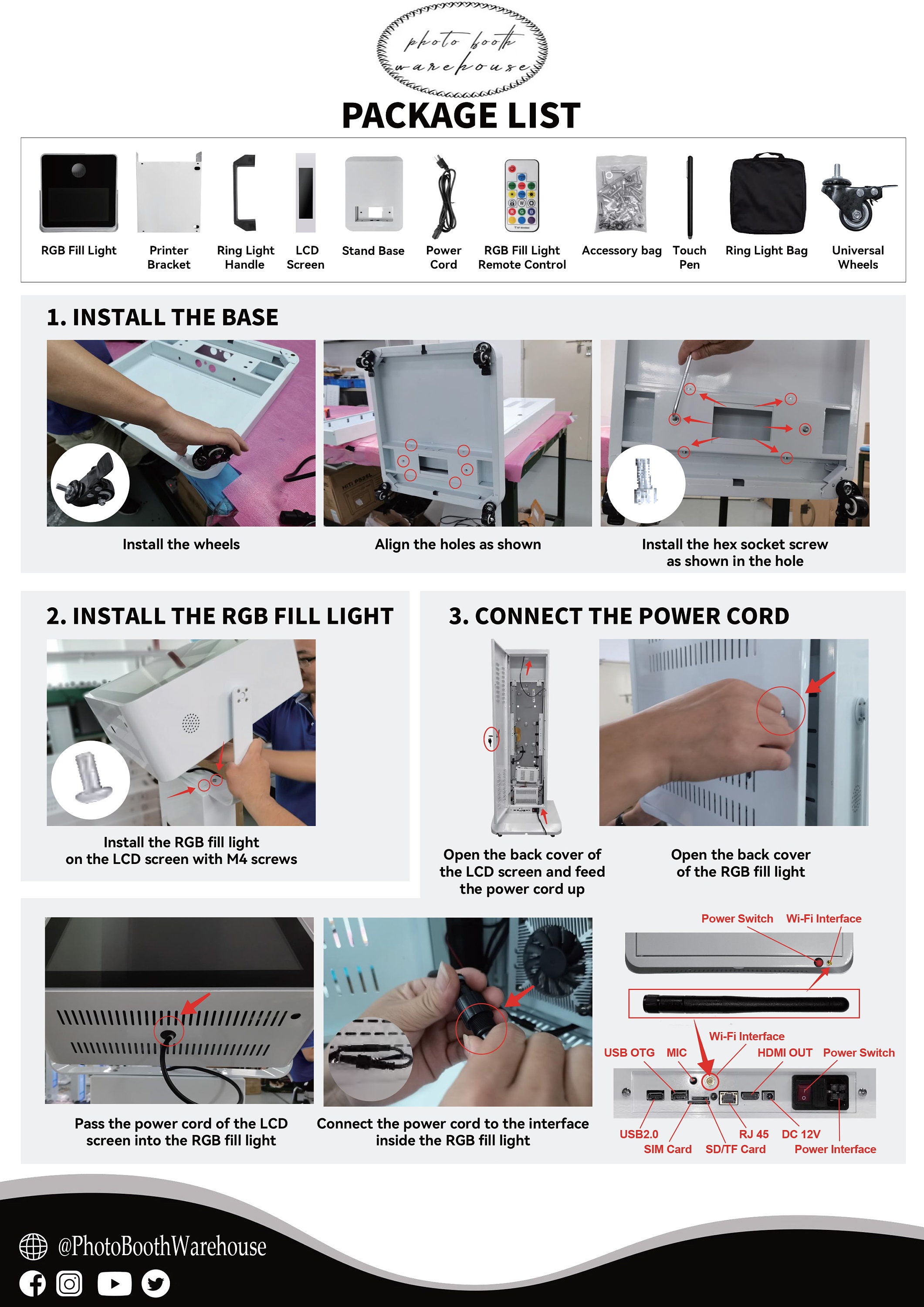 DSLR Photo Booth 15.6 Touch Screen App Control LCD Stand RGB Light ...