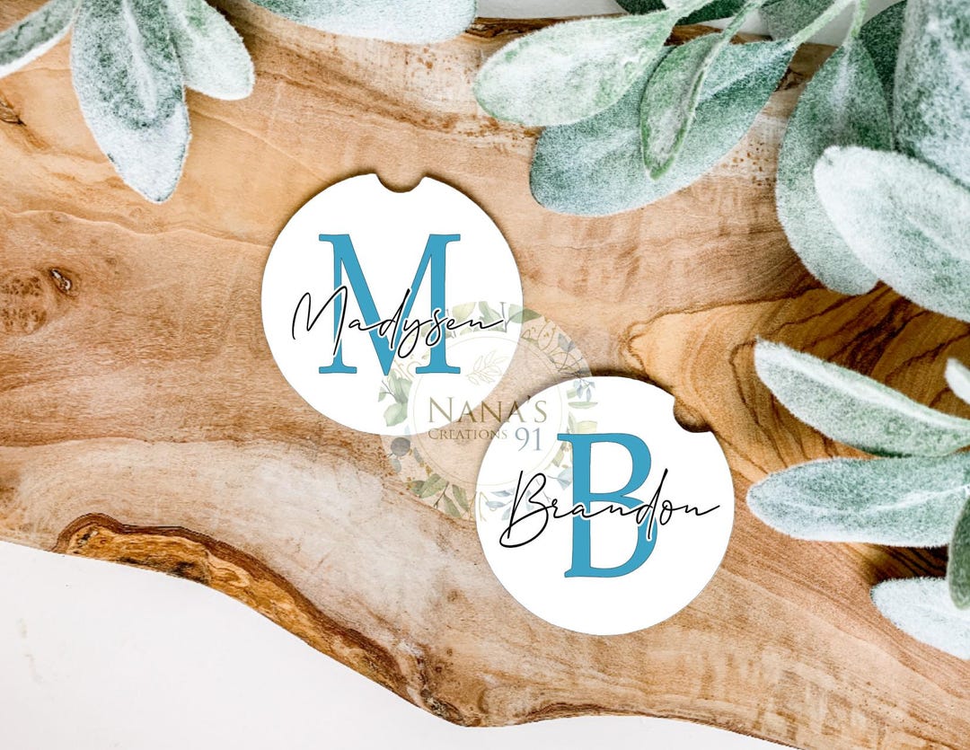 Monogram Car Coaster, Custom Auto Cup Coaster, Car Cup Coasters, Auto ...