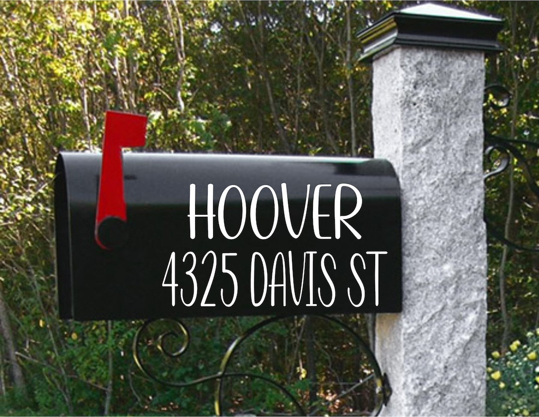 Mailbox Vinyl Decal, Vinyl Address Decal, Vinyl Name & Number Decal ...