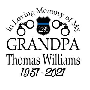 Police Memorial Decal: in Loving Memory Car Window Decal - Etsy