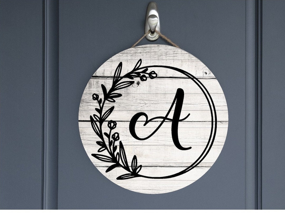 10", 12" or 14" MDF Signs, Round Monogram Sign, Monogram Door Sign ...