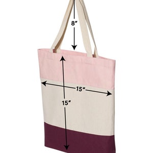 Personalized Canvas Tote Bag Tri Color Totes Teacher Tote | Etsy