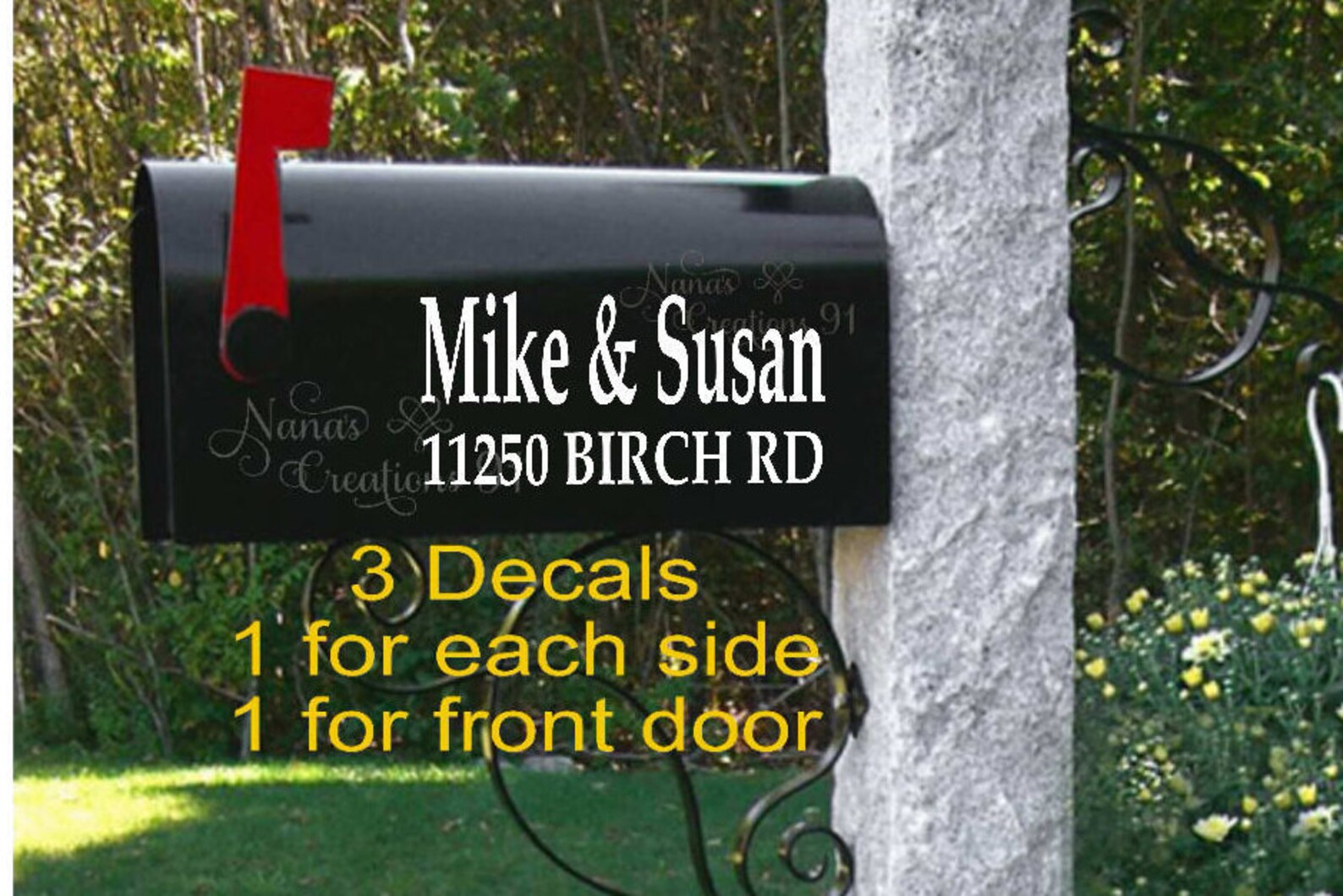 Mailbox Decals With Name-set of 3 Mailbox Decals-mailbox Decals ...