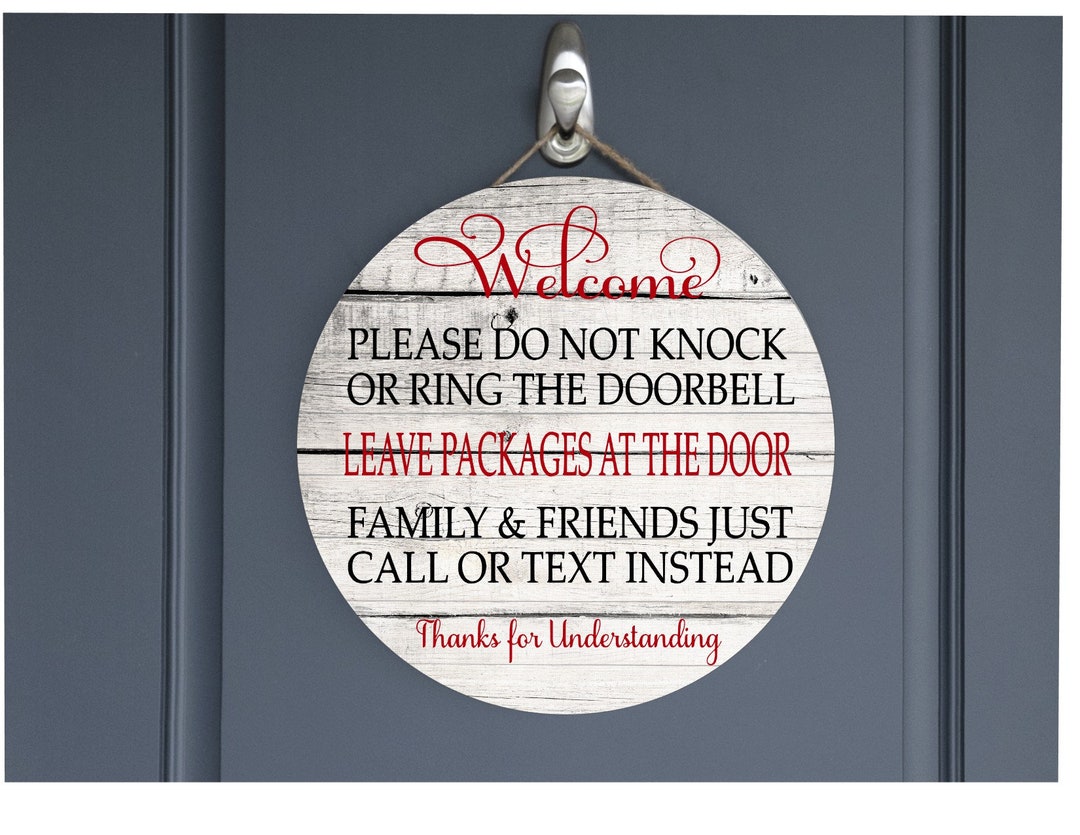 Do Not Knock Round Door Sign: MDF Welcome Sign - Etsy