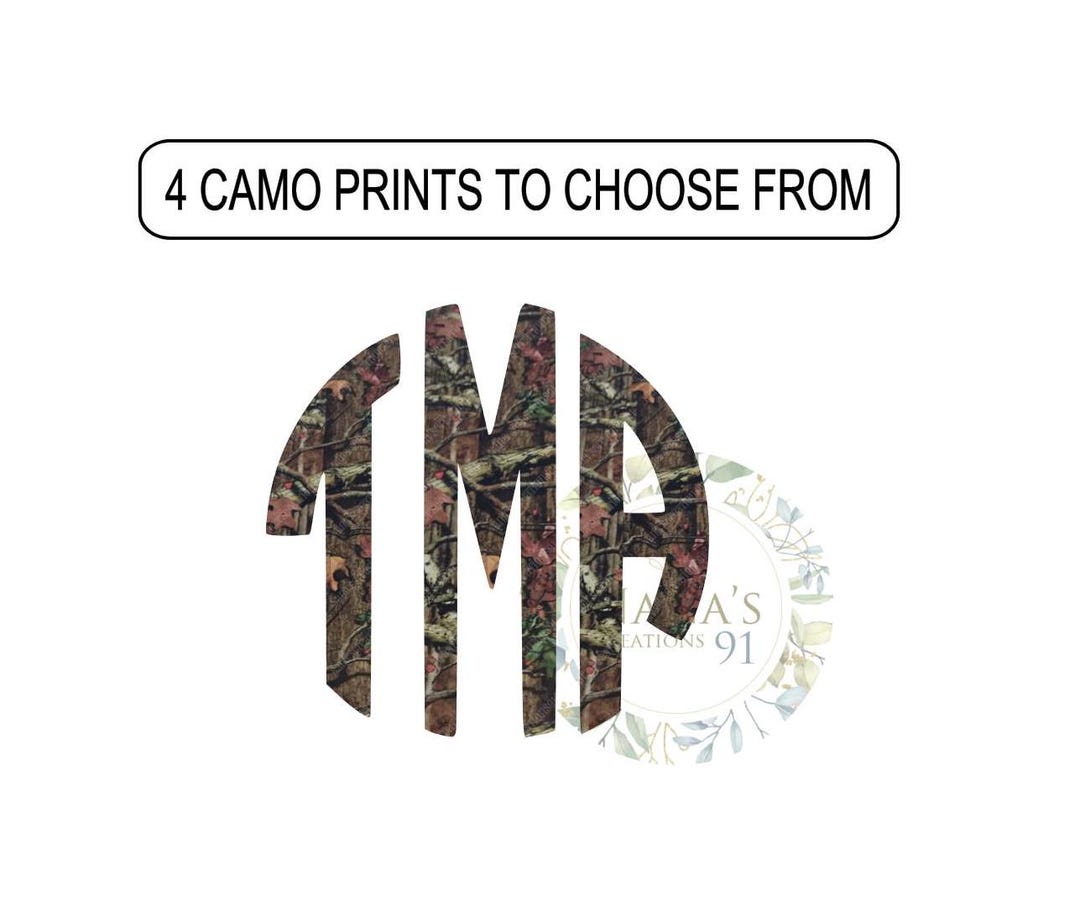 Custom Camo Yeti Decal, Camo Vinyl Decal, Camo Monogram Decal, Custom ...