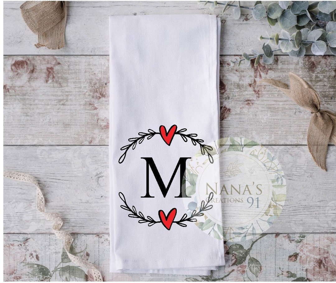 Monogrammed Kitchen Tea Towel, Monogram Tea Towel, Gifts for Her ...