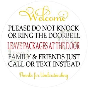 Do Not Knock Round Door Sign: MDF Welcome Sign - Etsy