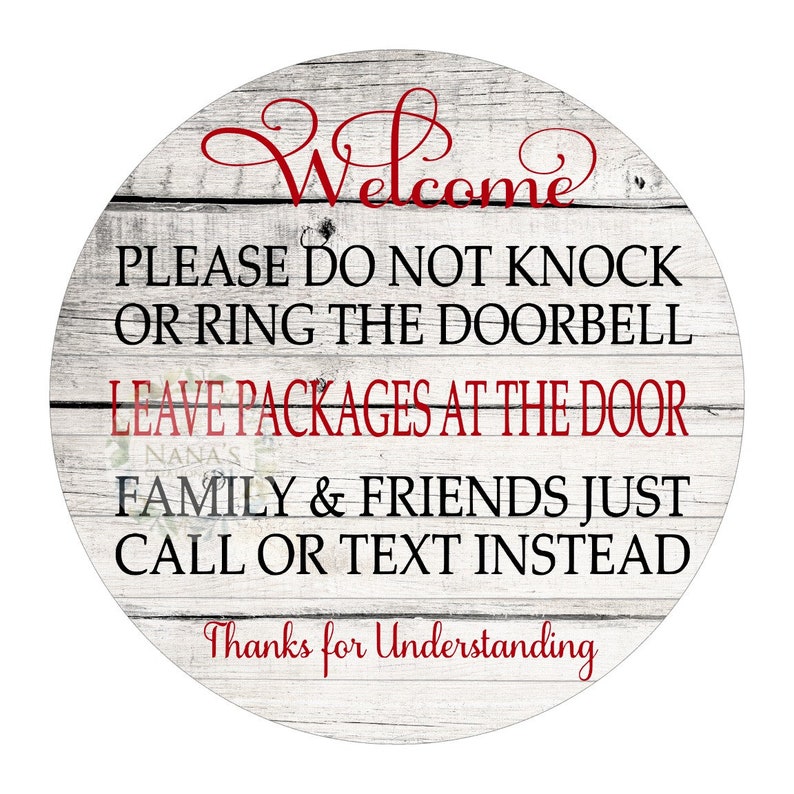 Do Not Knock Round Door Sign: MDF Welcome Sign - Etsy