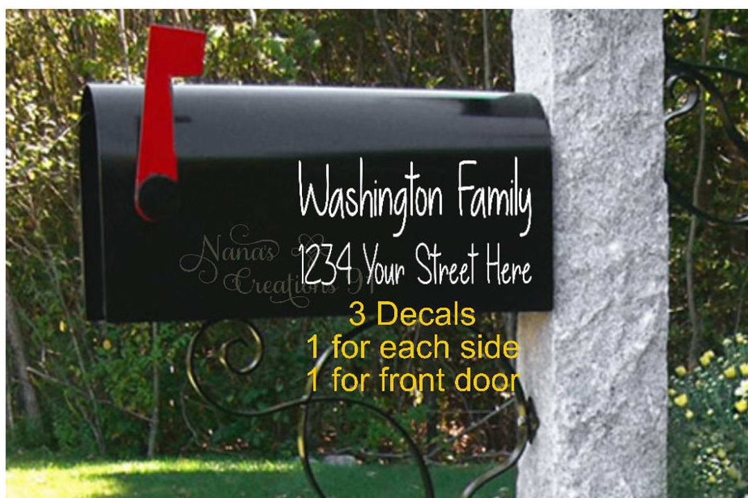 Personalized Mailbox-name Mailbox Decals-street Address Decal-mailbox ...