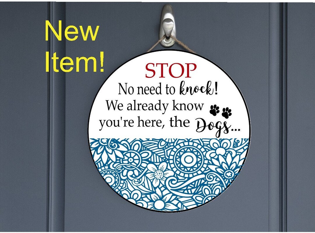 14" Round MDF Door Sign, Welcome Sign, Dog Sign, Door Sign, Sublimation ...
