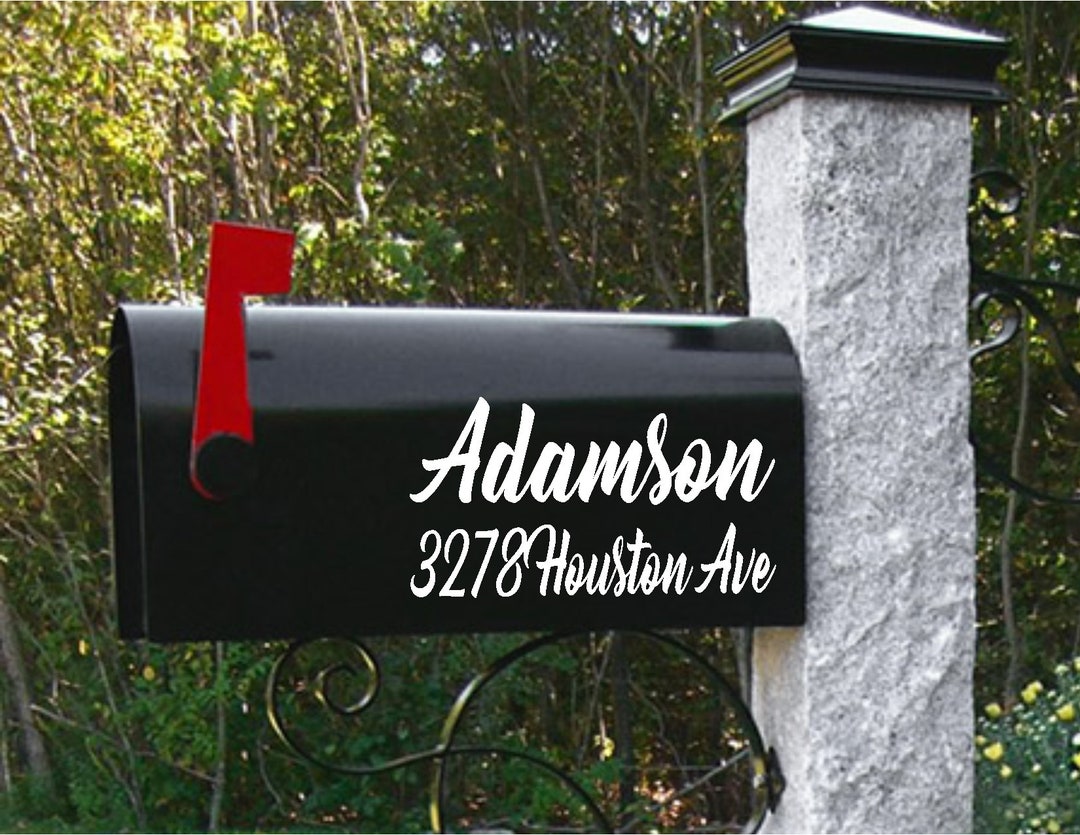 Custom Mailbox Vinyl Decal-address Mailbox Decal-family Name Mailbox ...