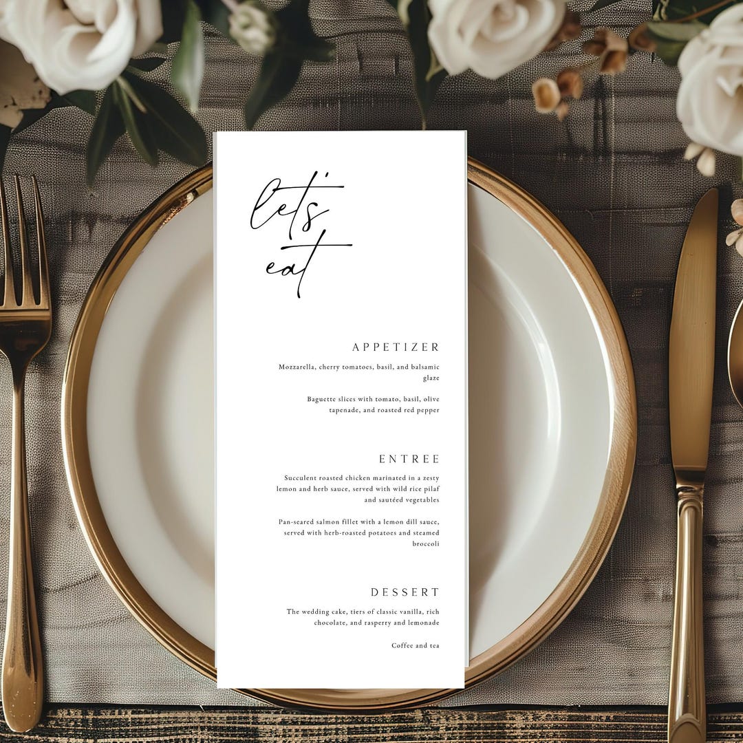 Printed Let's Eat Custom Wedding Reception Menus - Etsy