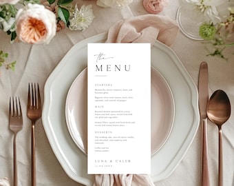 Square Wedding Reception Menu, Square Menu Card, Wedding Menus ...