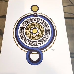 Ouroboros Symbol in Blue, Kundalini Art, Serpent Symbol, Original ...