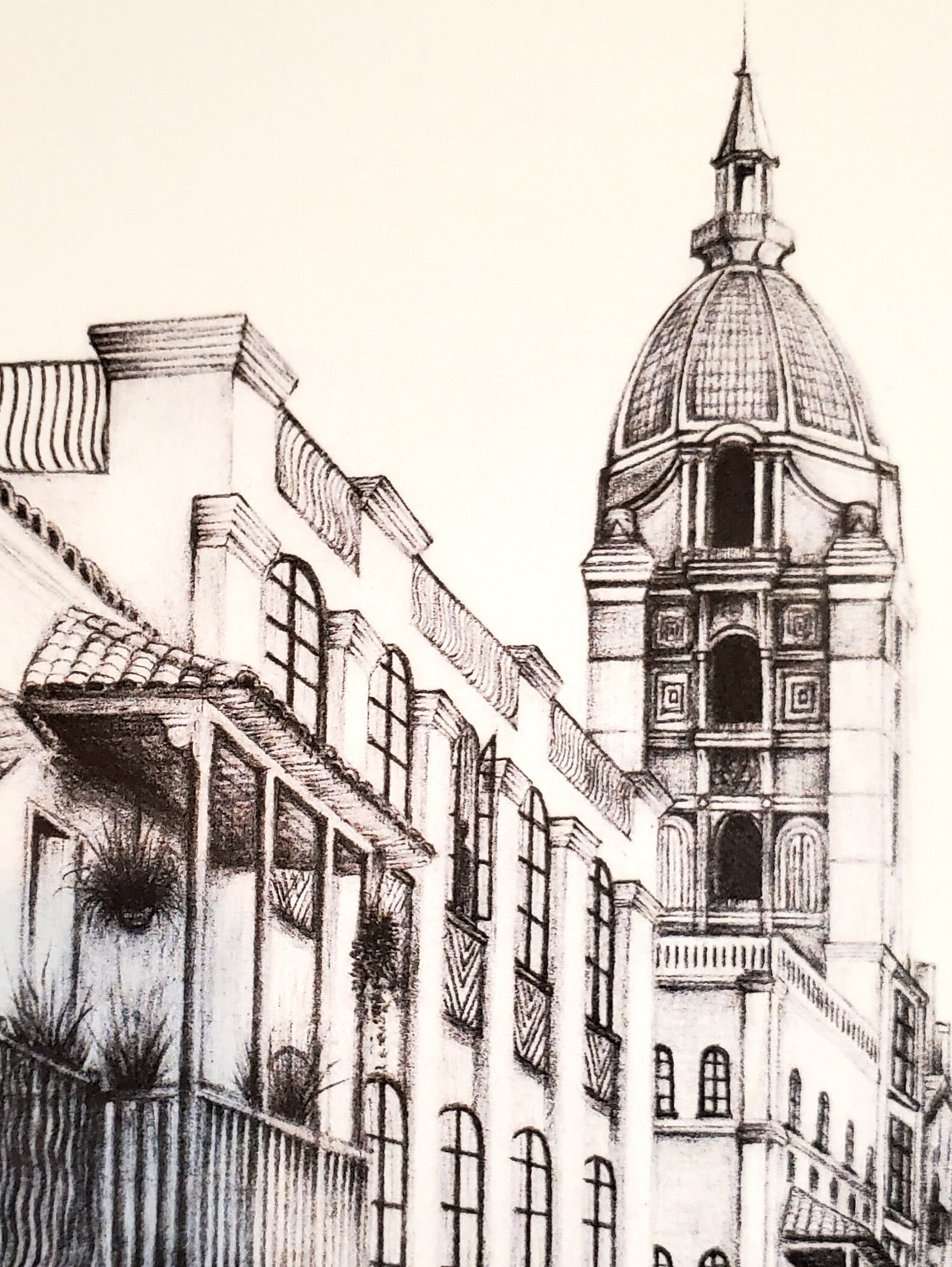 Cartagena Colombia Colonial City Pencil Drawing Latin - Etsy
