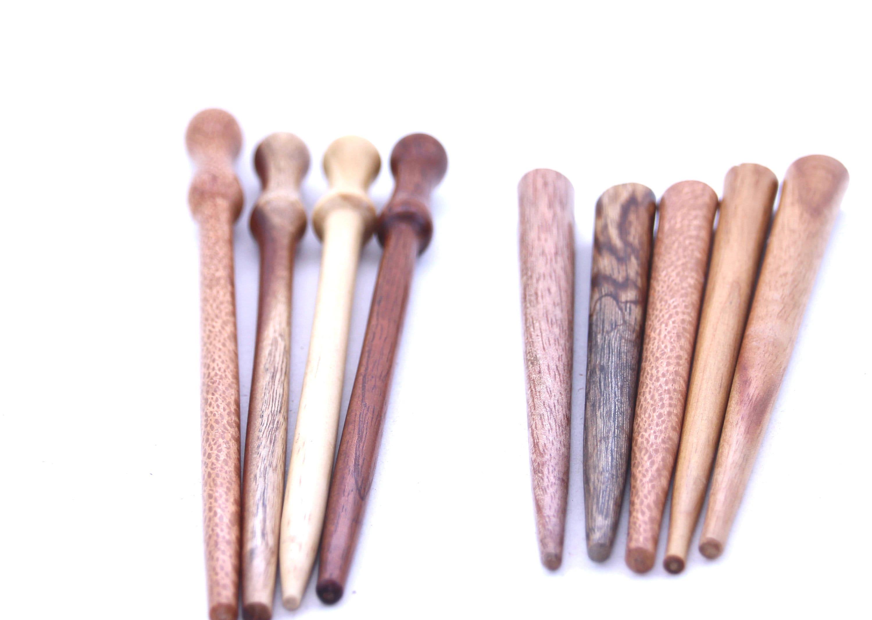 Natural Hand Turned Real Wooden Hair Sticks, Timber Hair Pins From ...