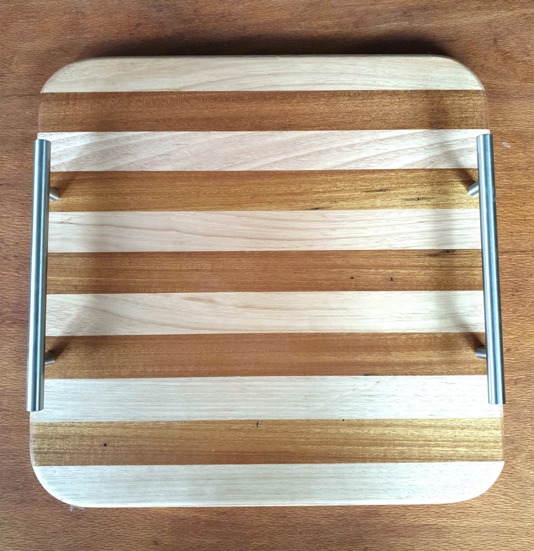 Segmented Side Grain Wooden Tray, Breakfast Tray Made From Mixed ...