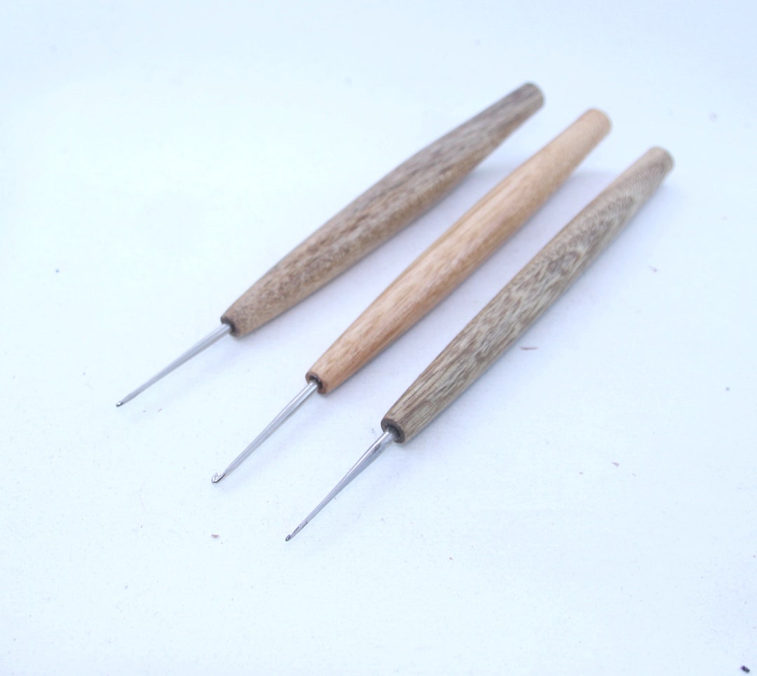 Ergonomic Crochet Hook: Camphor Laurel Handle, Steel Hook (1mm-1.75mm ...