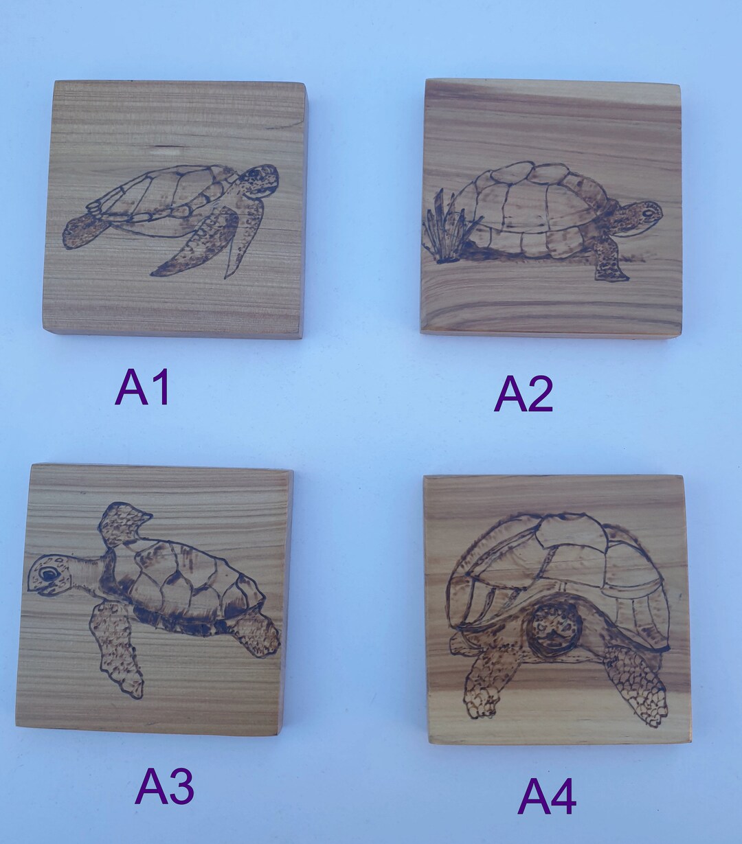 Fisherman Gift: Two Sided, Set of Coasters. Wood Burned Coasters With ...