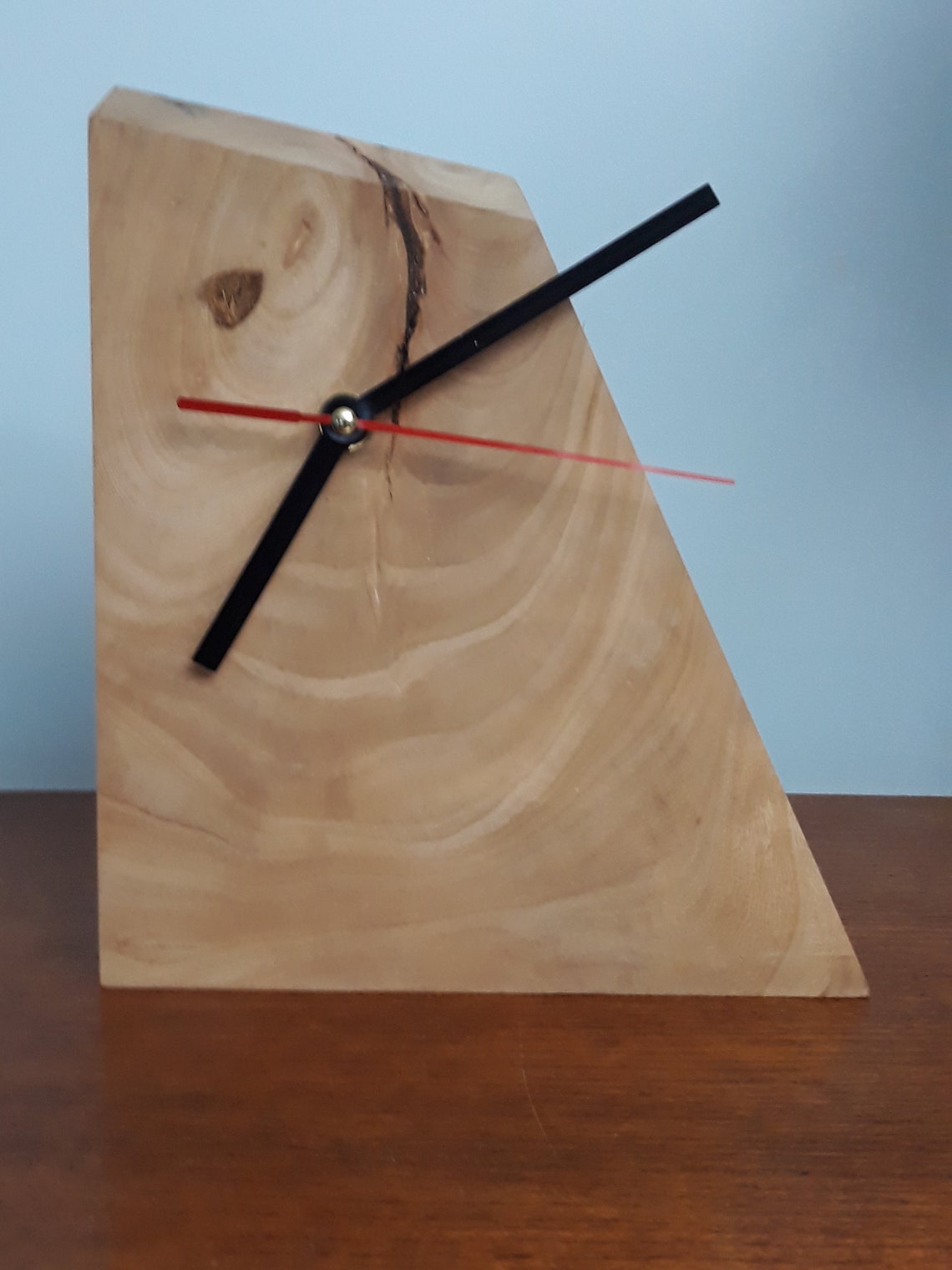 Hand Crafted Modern Wood Clock, Minimalist Wall Clock, Desk Clock ...