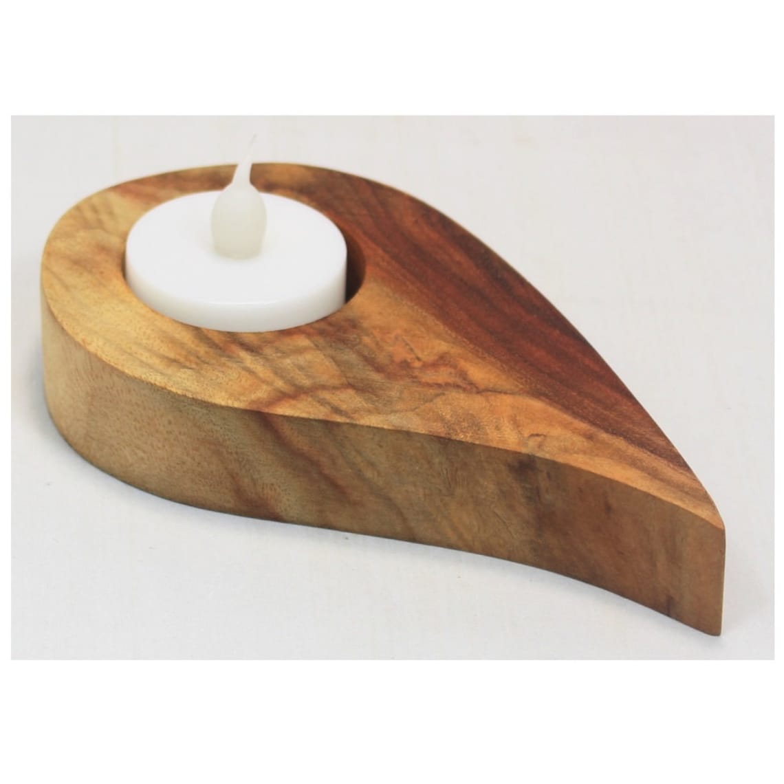 Handmade Rustic Wooden Tea Light Holder: Teardrop Shape That Makes Warm ...