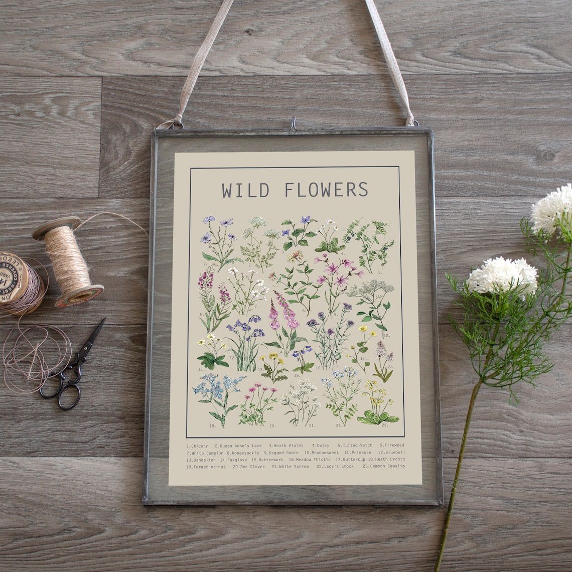 Wild Flowers Poster Light | Floral Wall Art | Wall Chart - Etsy UK
