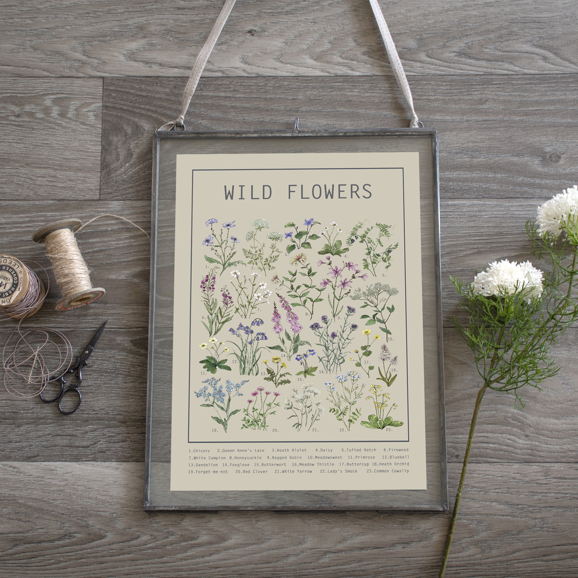Wild Flowers Poster Light | Floral Wall Art | Wall Chart - Etsy UK