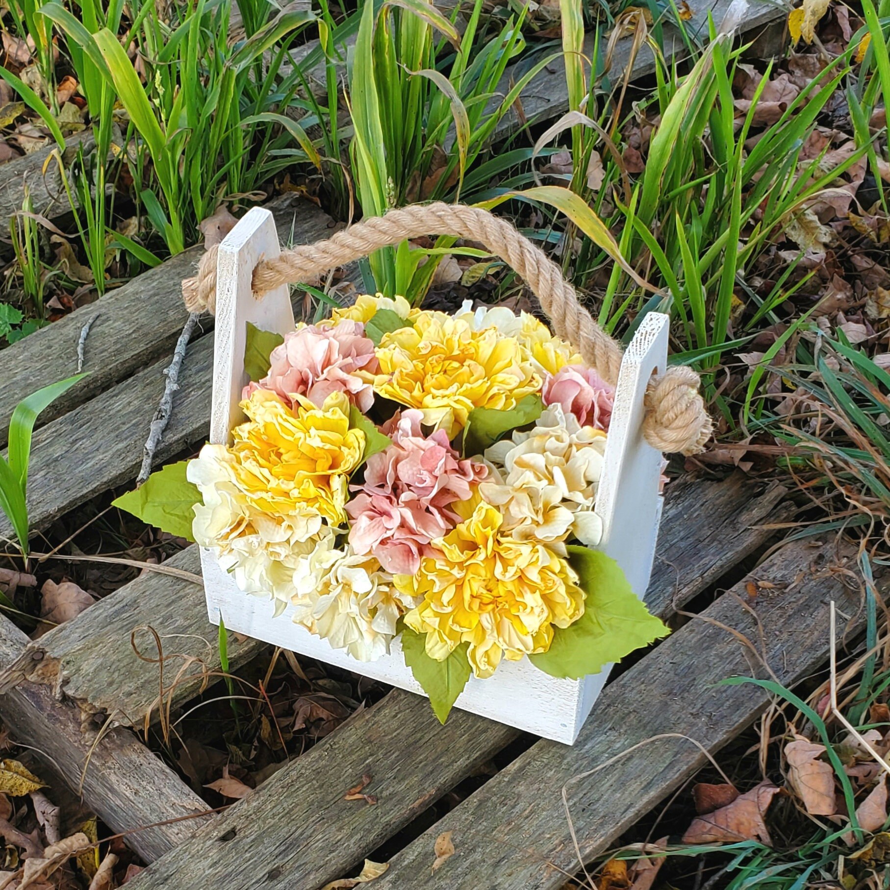 Vintage Style Wood Caddy, Wooden Boho Utensil Carrier, Farmhouse Decor ...
