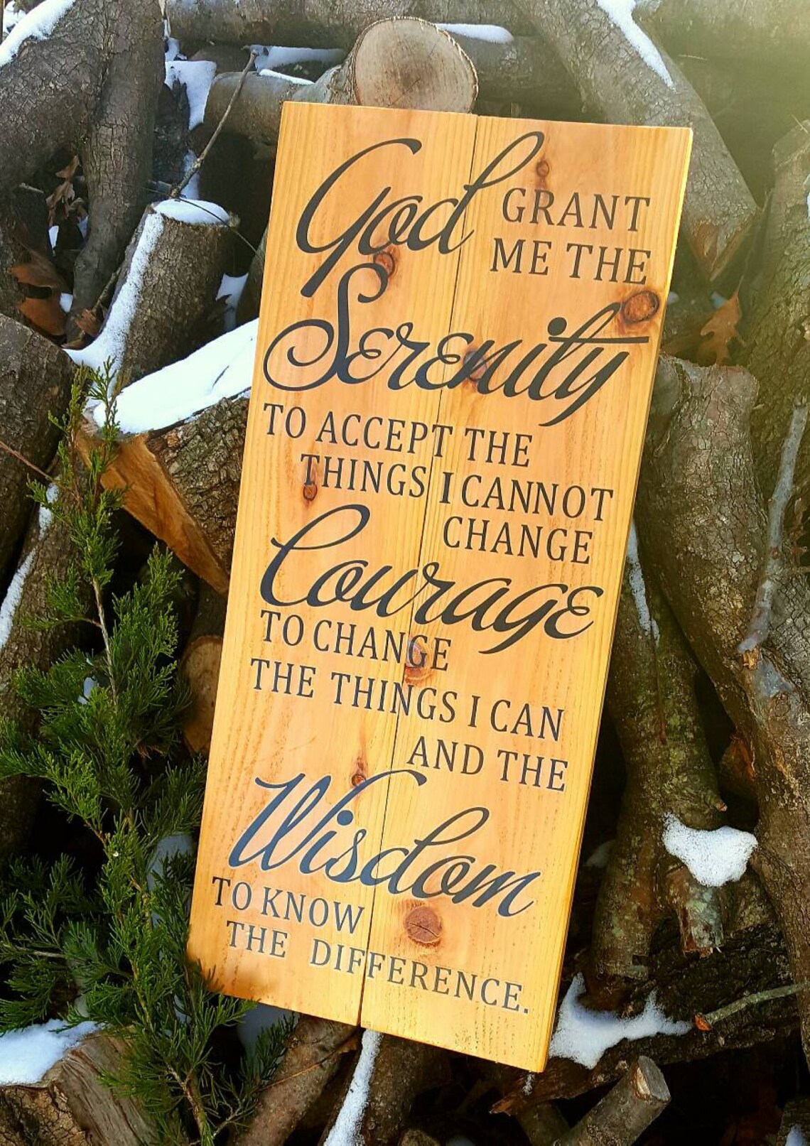 Serenity Prayer Sign, God Grant Me the Serenity, Rustic Christian Sign ...
