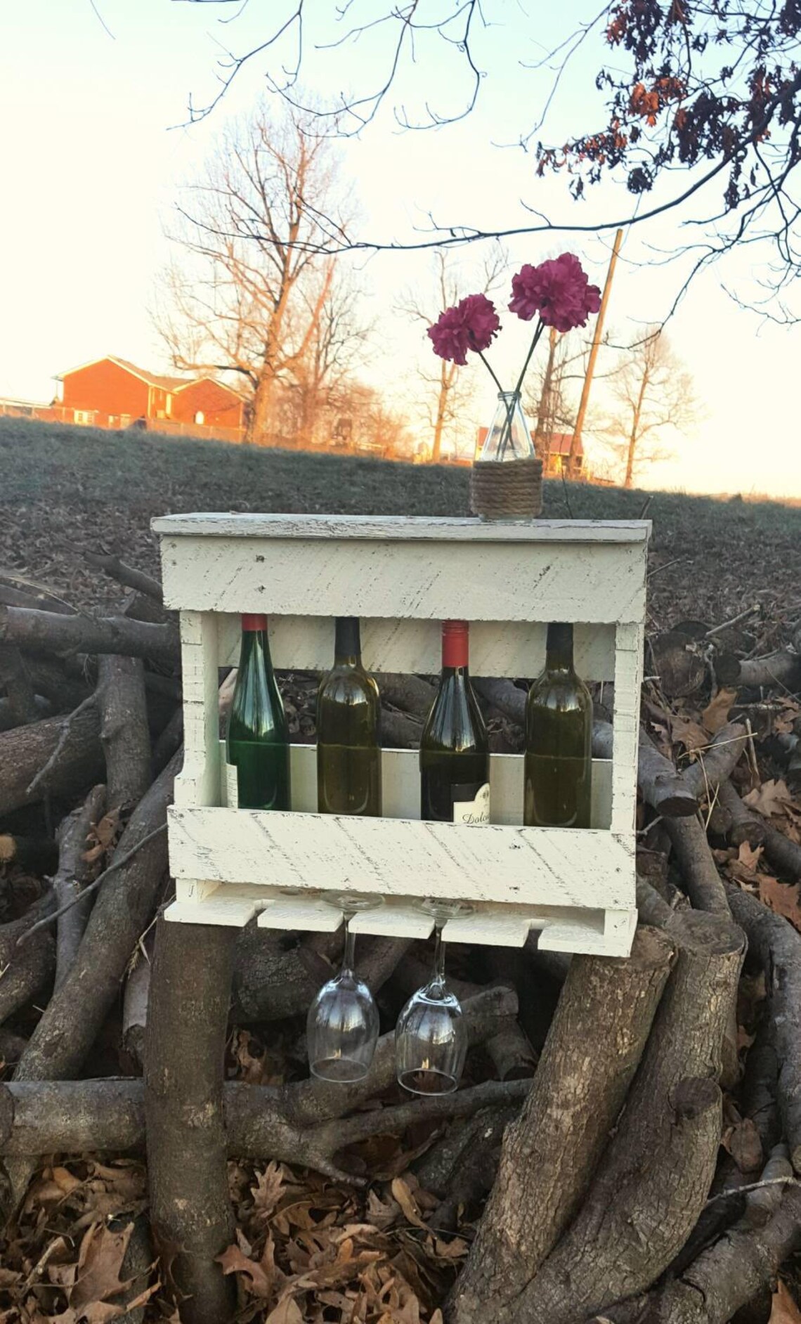 Wall Mounted Wine Rack Farmhouse wine rack Shabby chic wine | Etsy