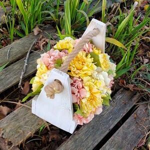 Vintage Style Wood Caddy, Wooden Boho Utensil Carrier, Farmhouse Decor ...