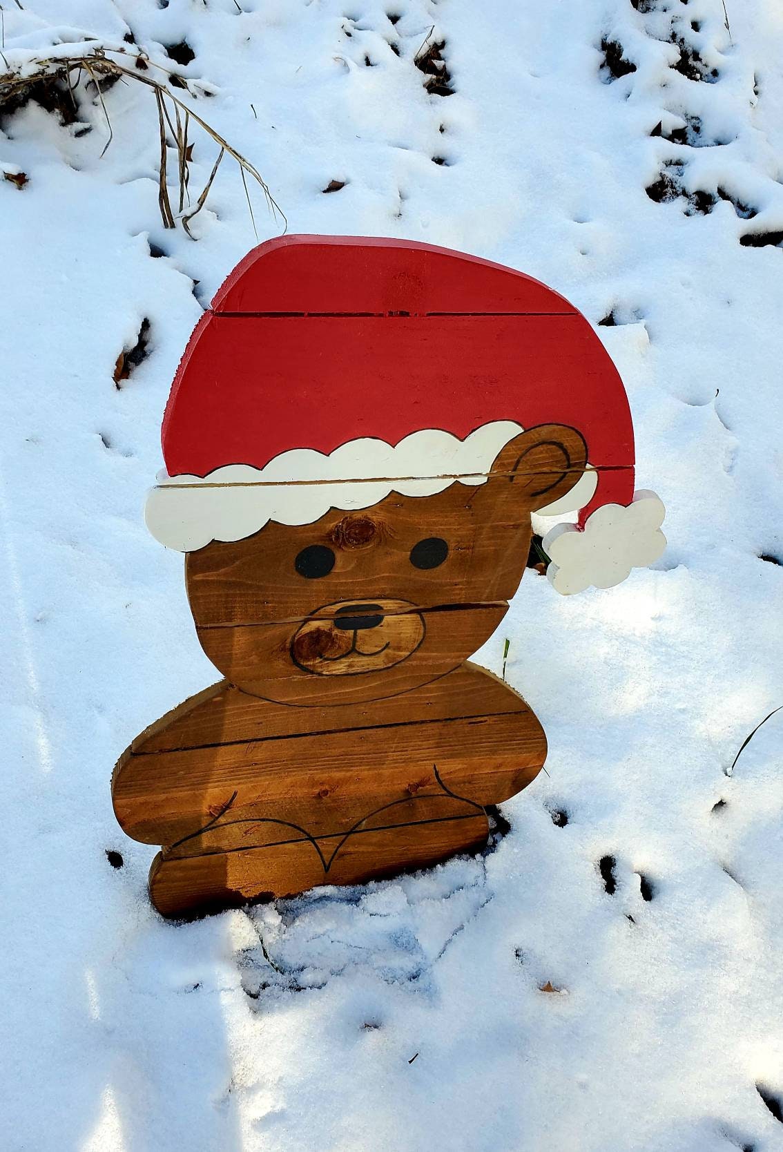 Christmas yard decor Christmas Bear Christmas Teddy Bear | Etsy