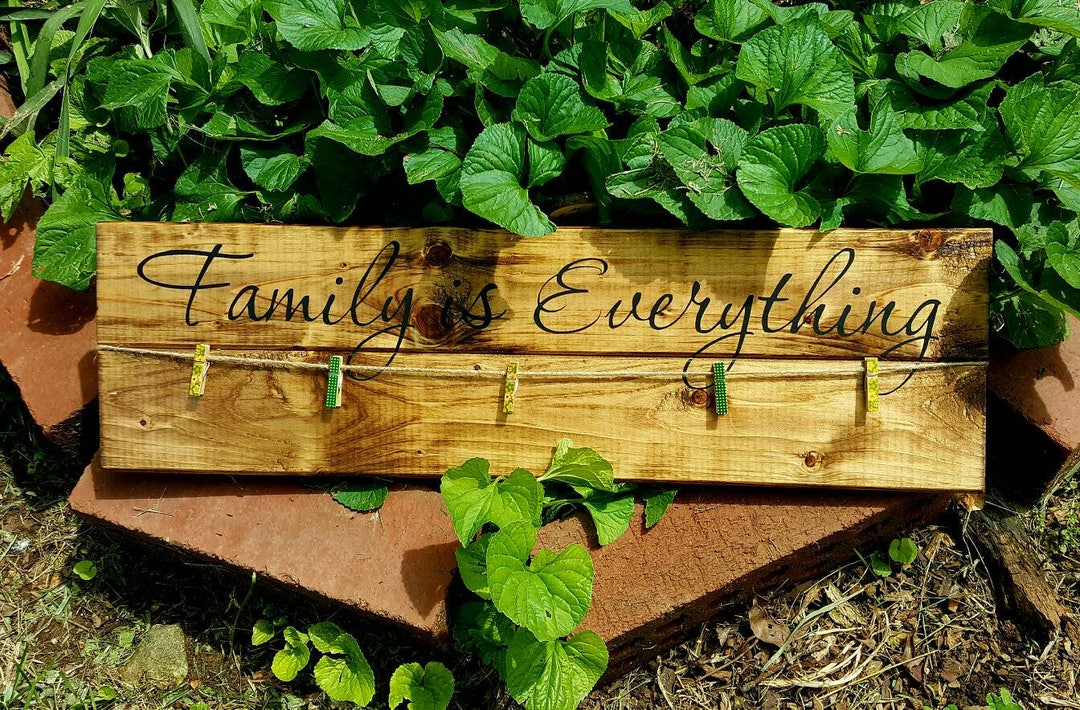 Clothes Pin Photo Collage, Picture Collage, Family is Everything Wall ...