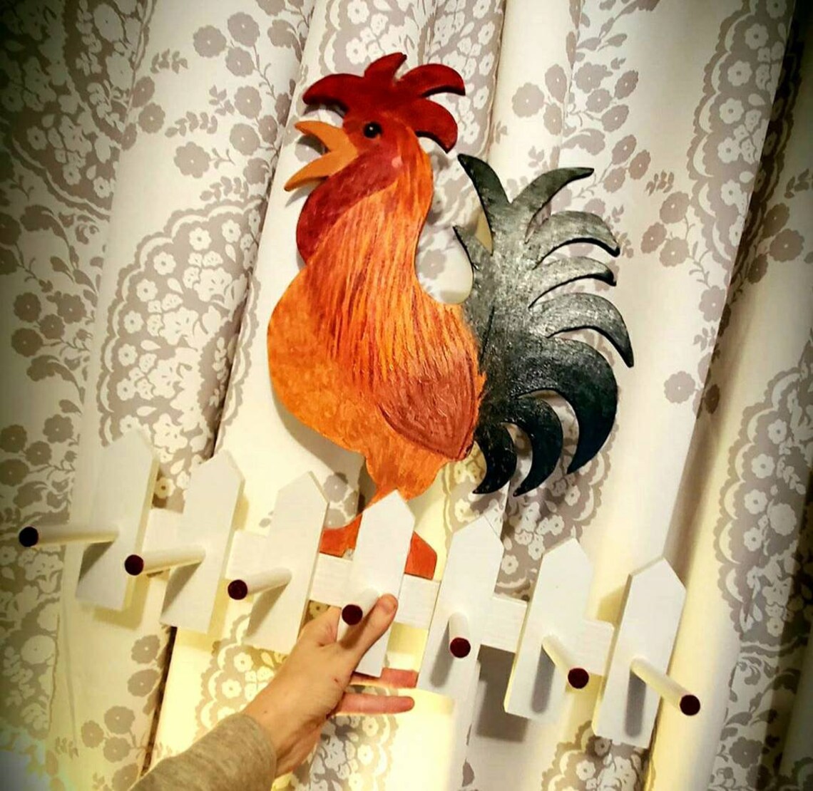 Rooster Kitchen Decor, Kitchen Towel Rack, Rhode Island Red Rooster ...