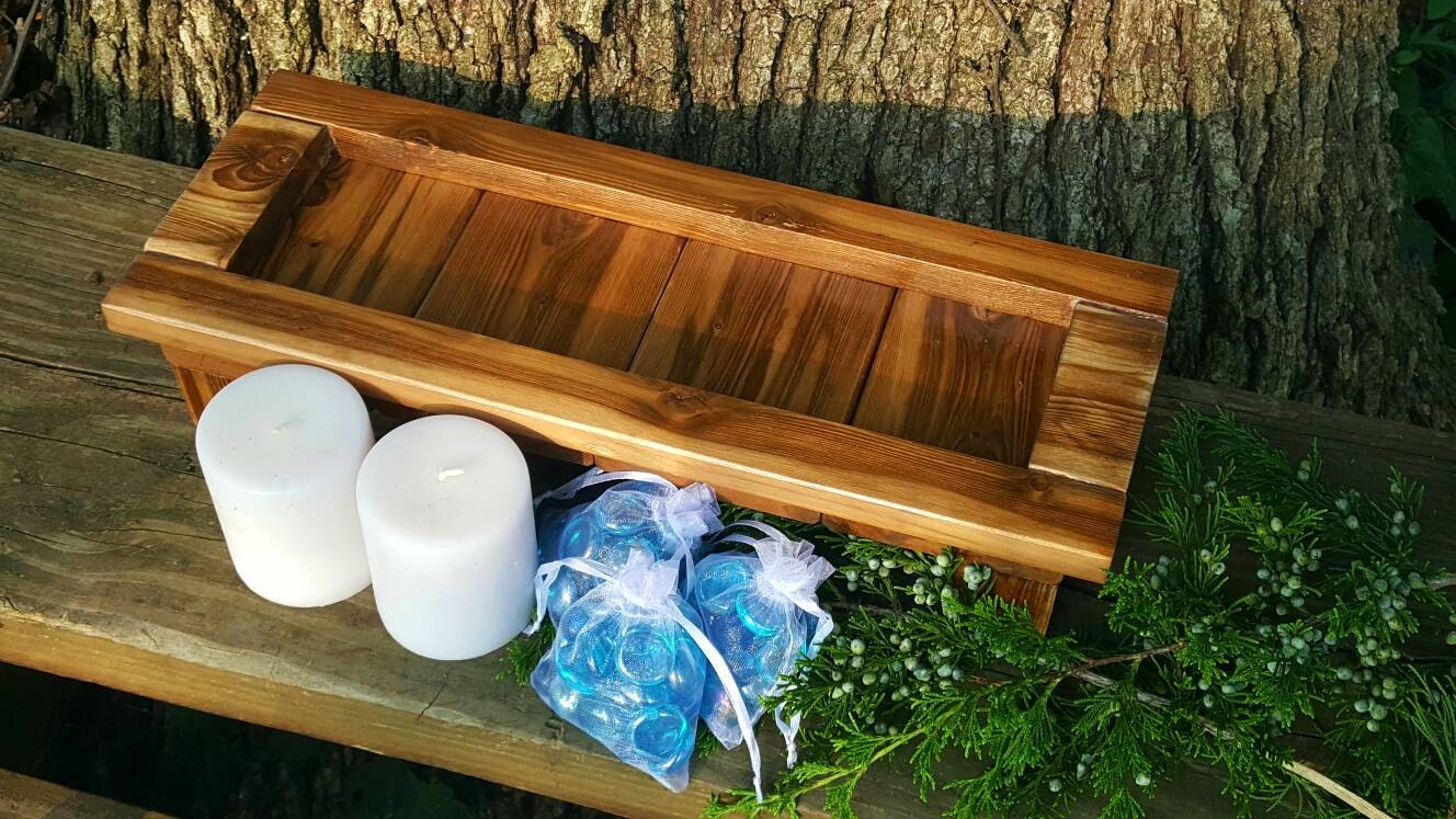 Handmade Wood Candle Tray, Rustic Wood Candle Tray, Wood Candle Holder ...